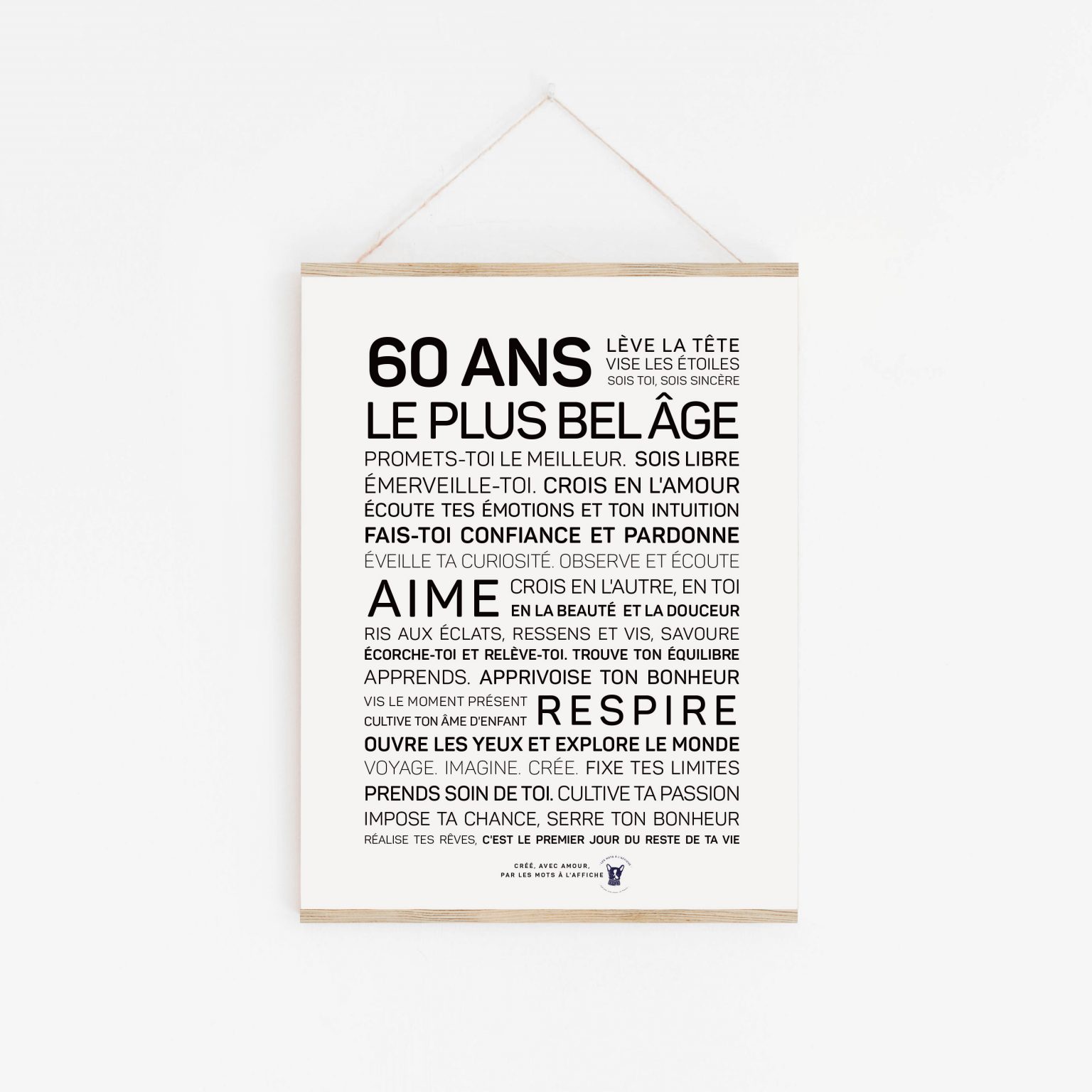 Affiche 60 ans, le plus âge - Les mots à l'affiche