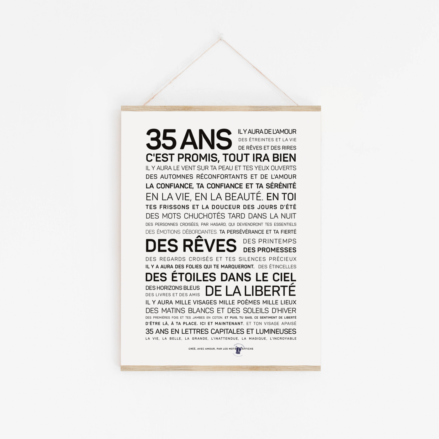 Affiche Inspirante 35 Ans Tout Ira Bien Les Mots L affiche Affiche Inspirante 35 Ans Tout Ira Bien Les Mots L affiche