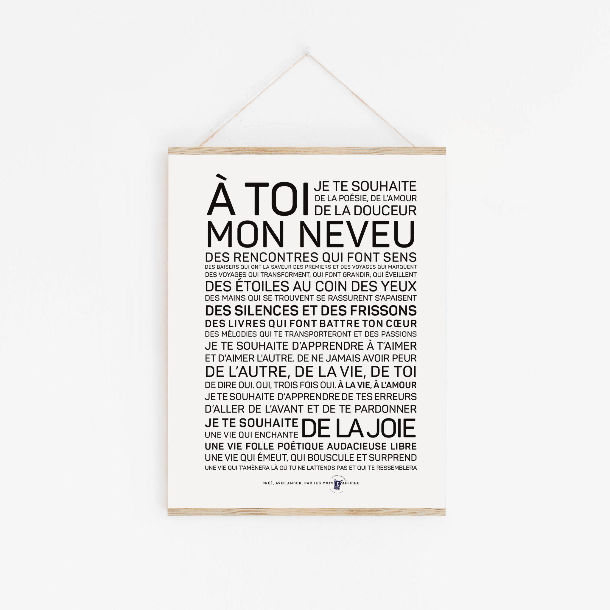 Affiche A toi, mon neveu - Les mots à l'affiche