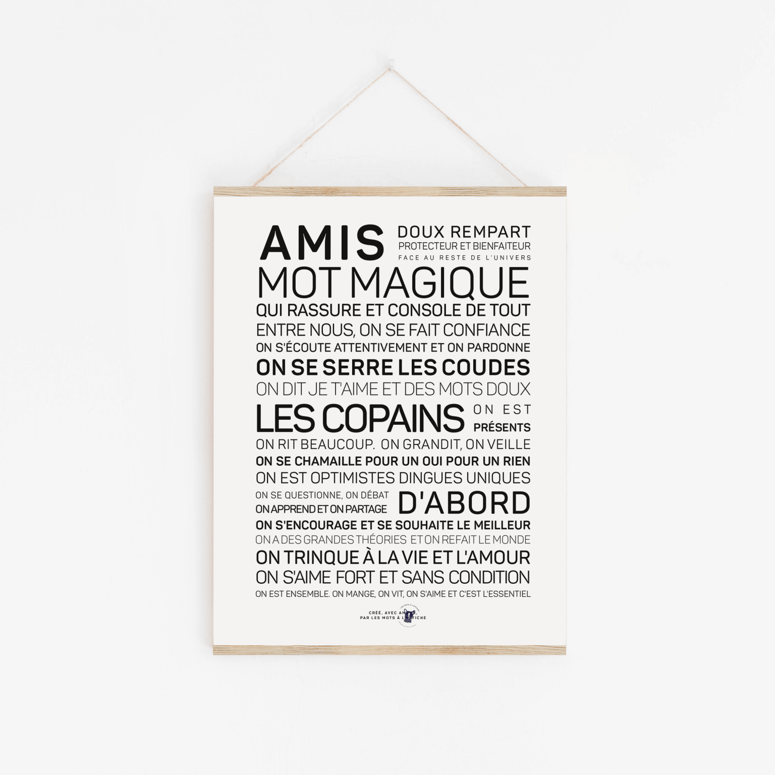 Affiche Amis, mot magique - Les mots à l'affiche
