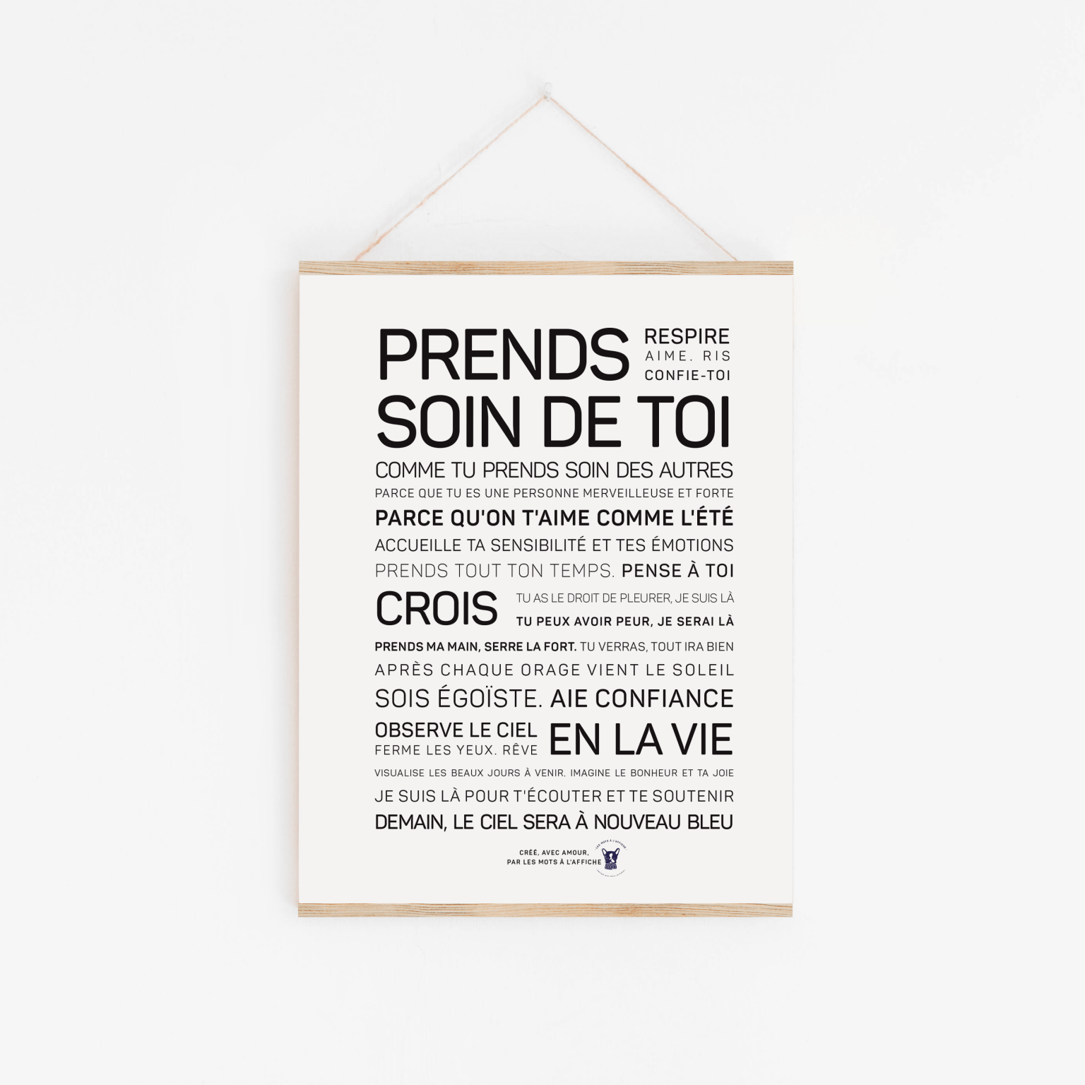 Affiche Prendre soin de soi - Les mots à l'affiche