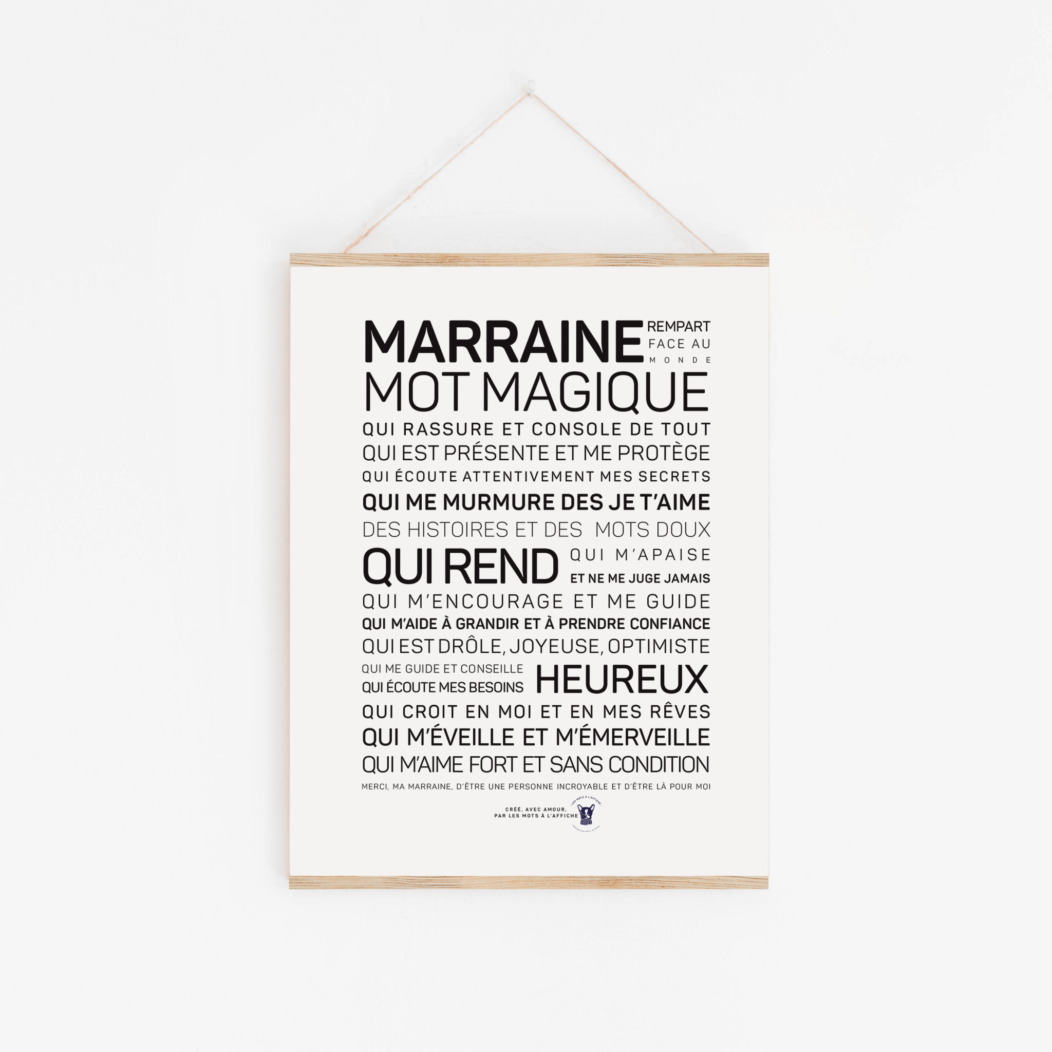 Affiche Marraine - Les mots à l'affiche