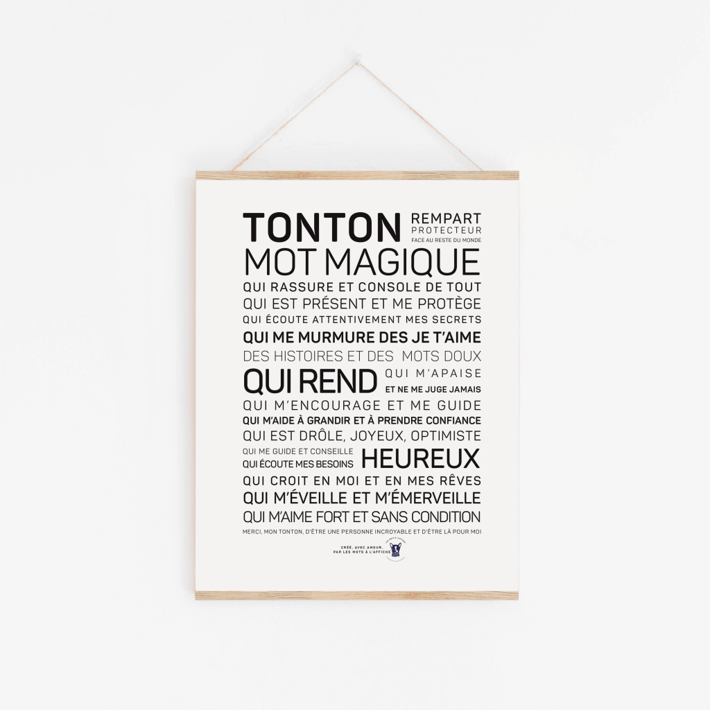 Affiche Tonton - Les mots à l'affiche