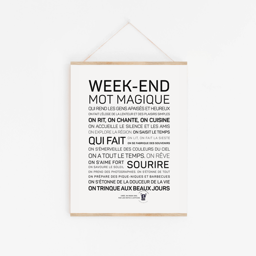 Affiche Week-end, mot magique - Les mots à l'affiche