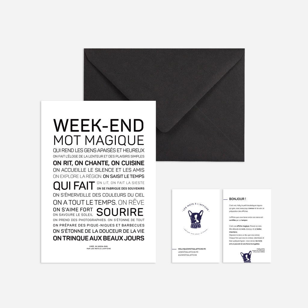 Affiche Week-end, mot magique - Les mots à l'affiche