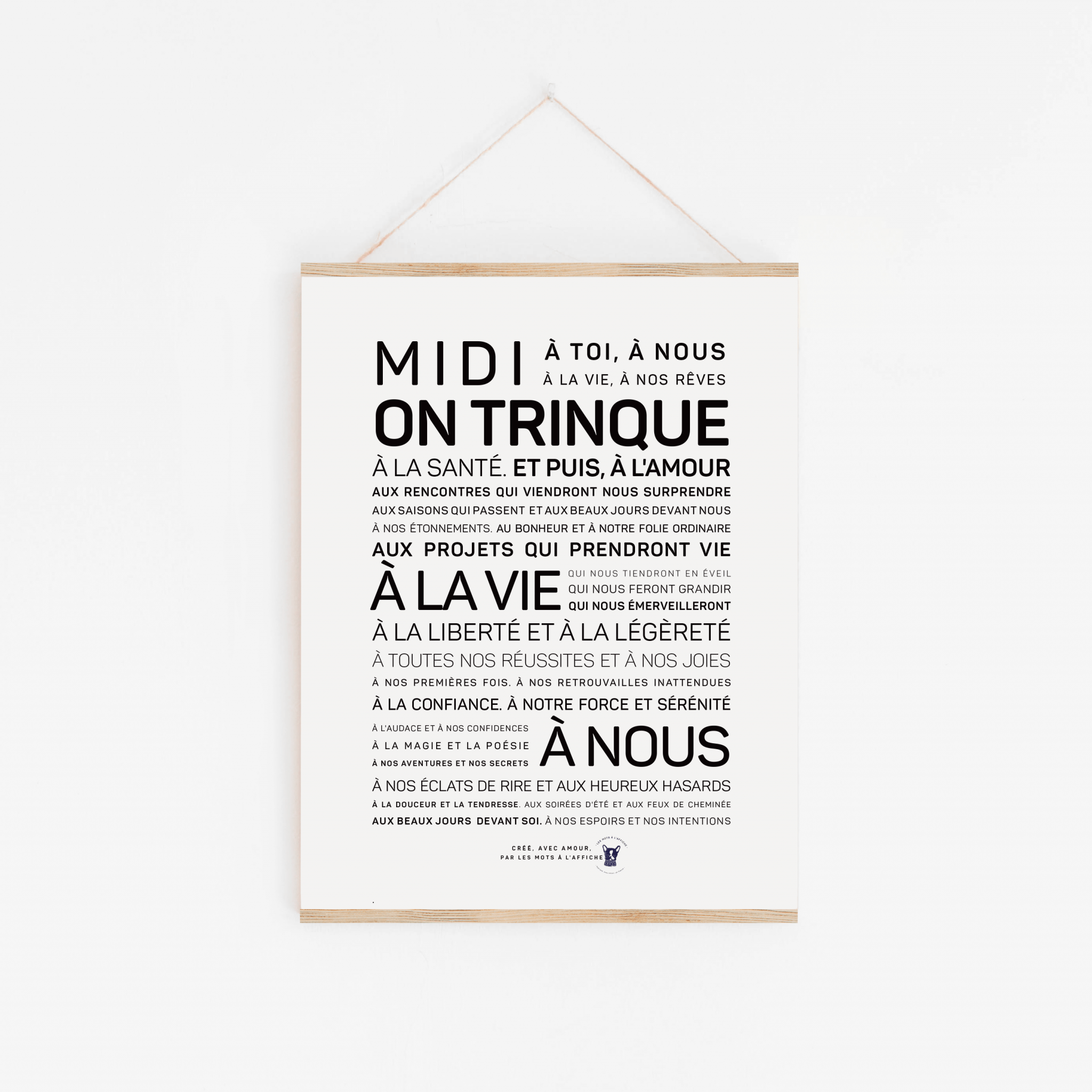 Affiche Midi, on trinque - Les mots à l'affiche