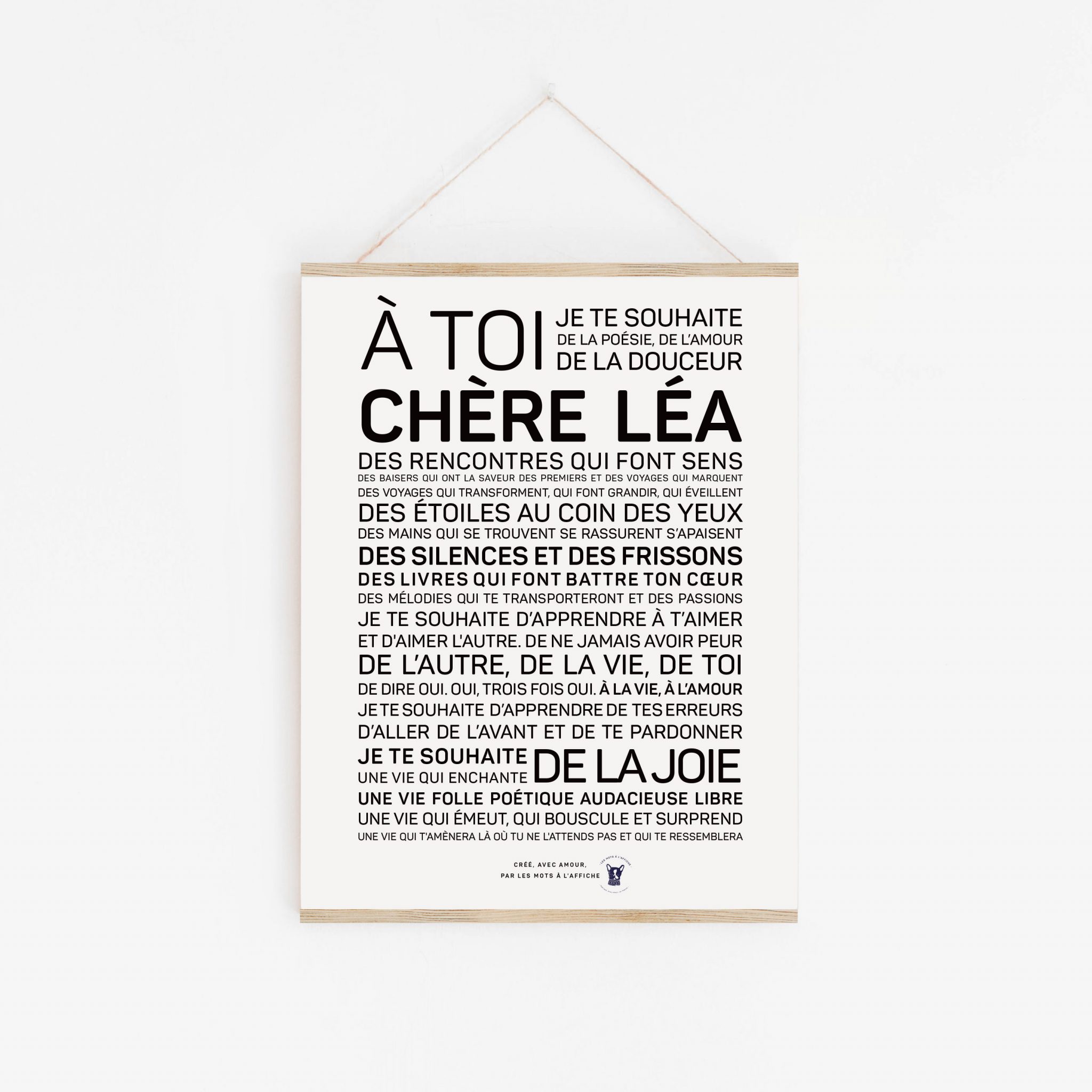 Affiche cadeau prénom Léa - Les mots à l'affiche