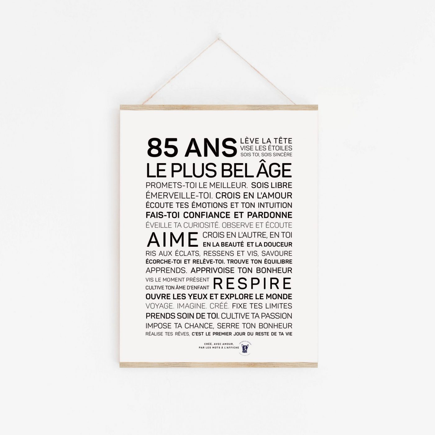 Affiche Cadeau 85 Ans Le Plus Bel ge Les Mots L affiche