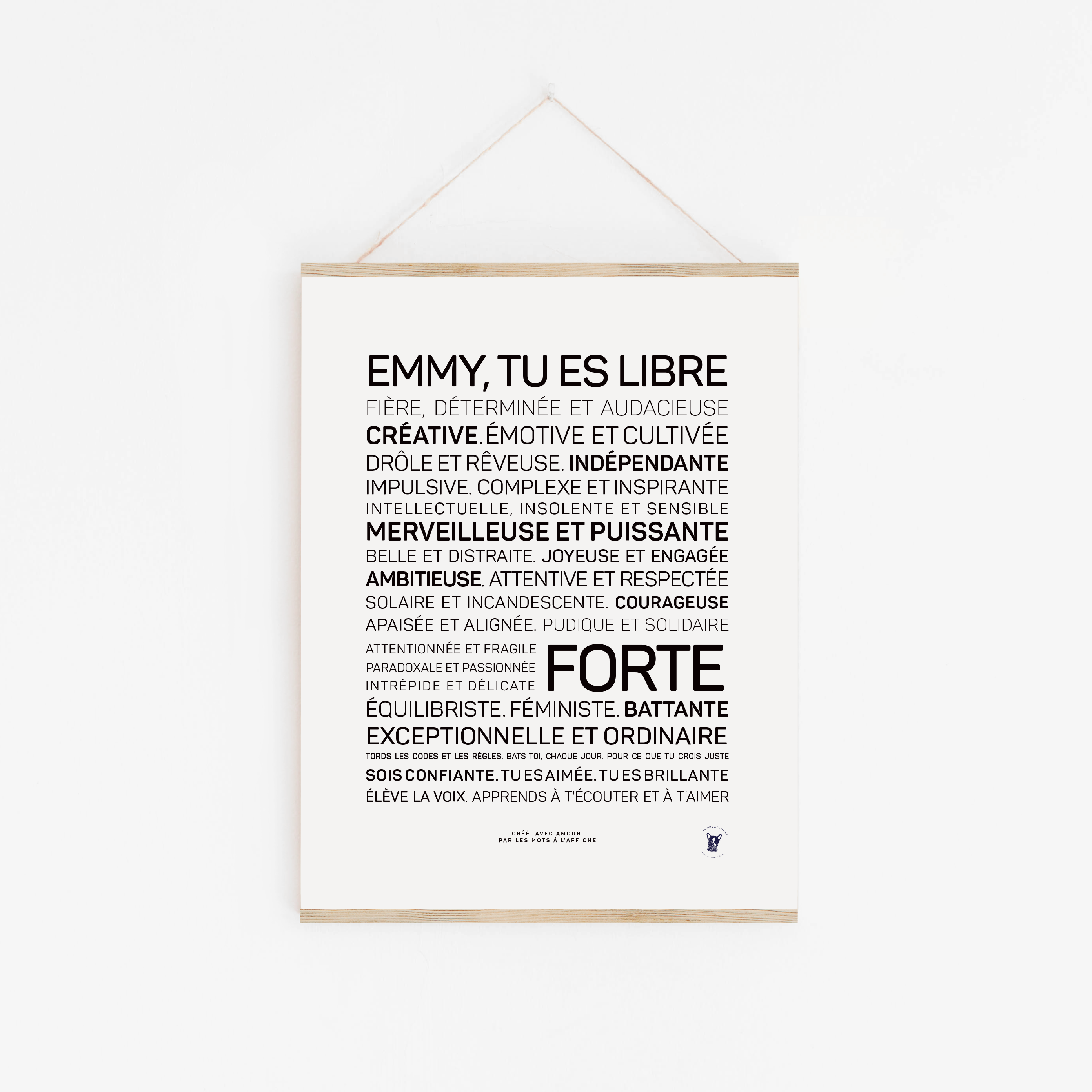Affiche Emmy, tu es libre et forte - Les mots à l'affiche